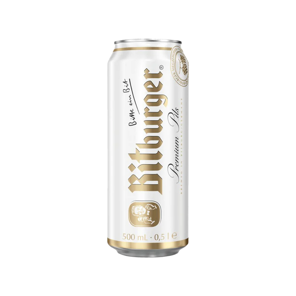 Bitburger - Premium Pils - 500mL Can — German Liquor Specialties